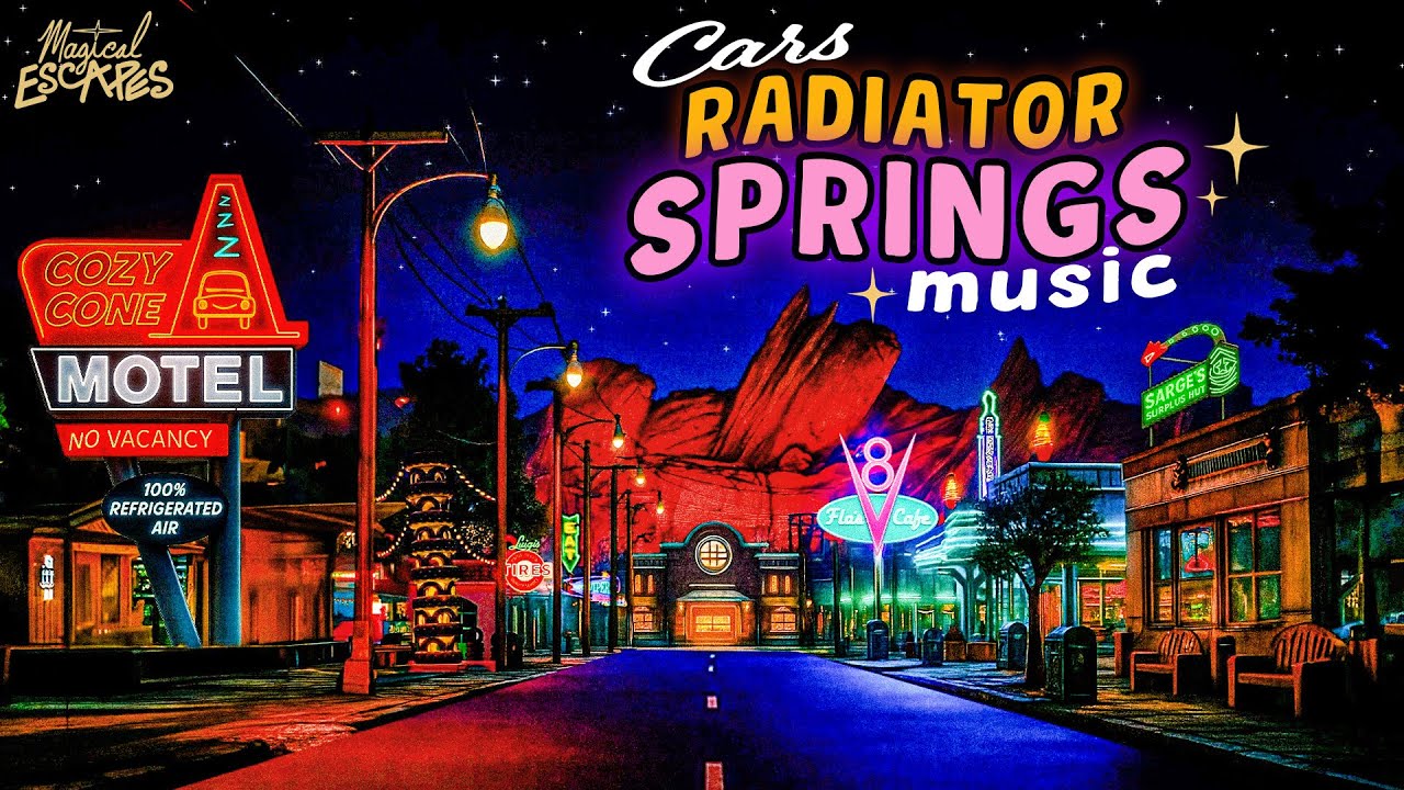 Radiator Springs at Night 🌙 | Cars Ambience & Music - YouTube