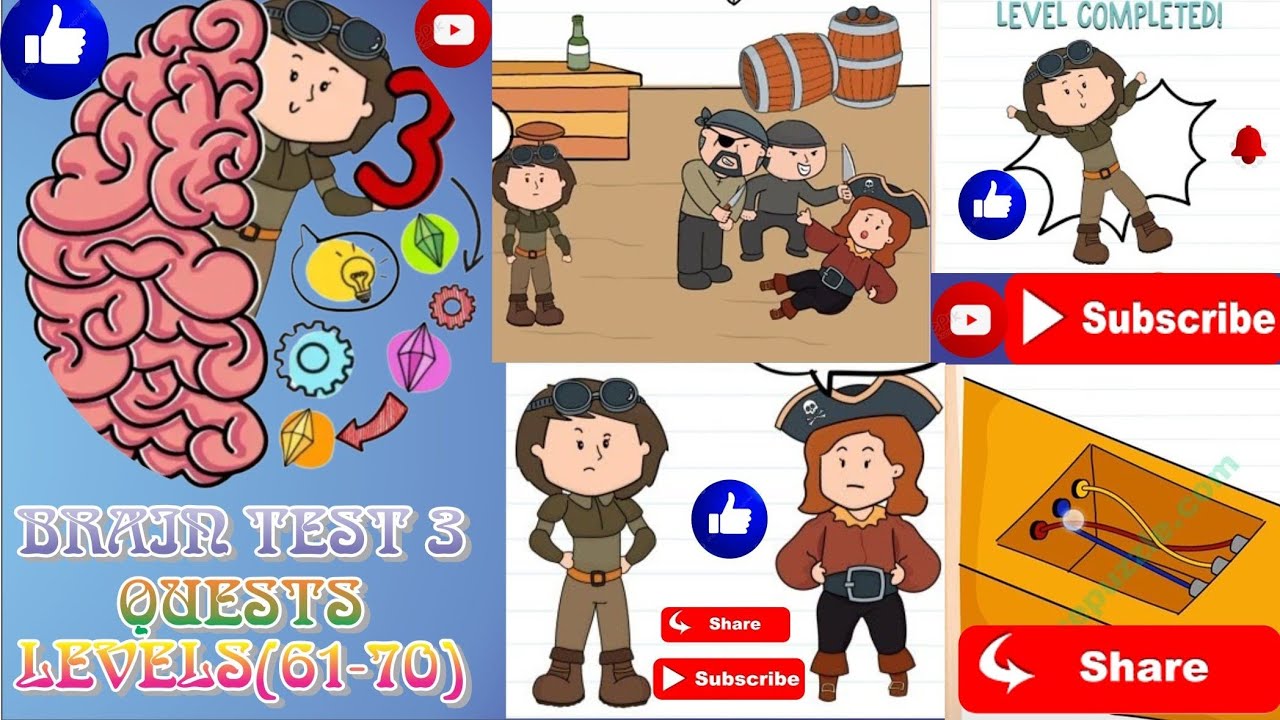 Brain Test3 Quests Level 61-70 Complete - YouTube