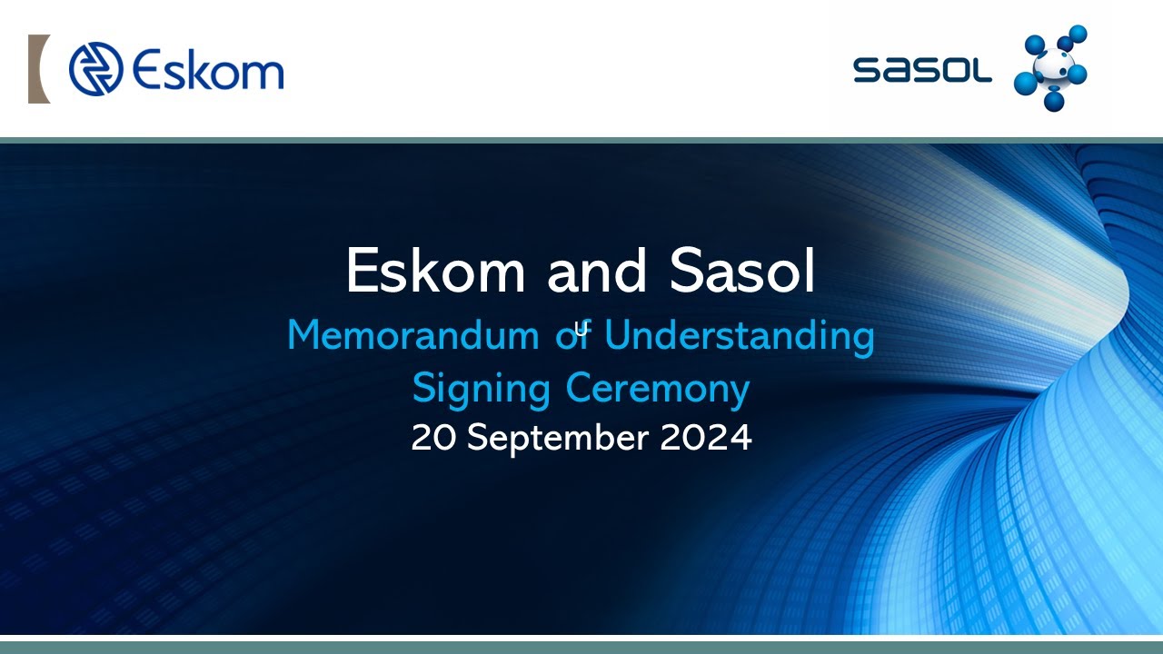 Eskom and Sasol sign Memorandum of Agreement - YouTube