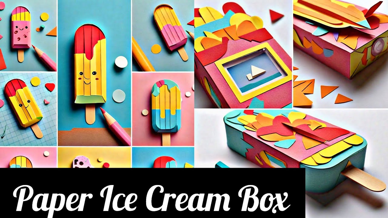 Paper Ice cream Box | Easy Paper Crafts | Ice-cream Craft Ideas with ...