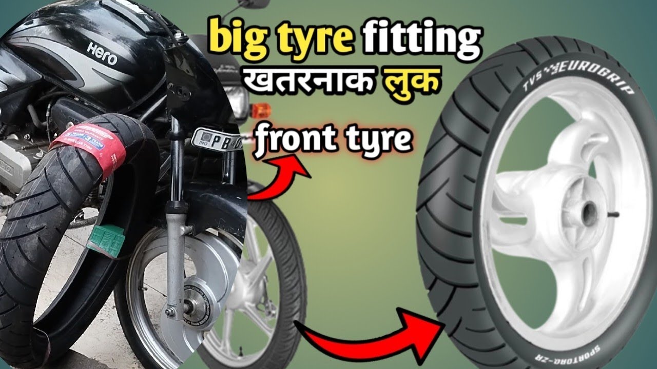 💀Splendor Modified Tyre💥| Splendor Fat Tyre Installation🔥| Splendor🚨 ...