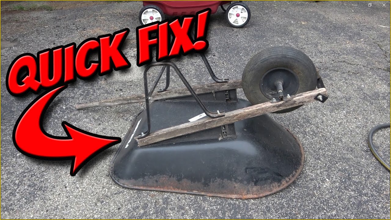 How to Fix a Broken, Trash-Picked Wheelbarrow - YouTube