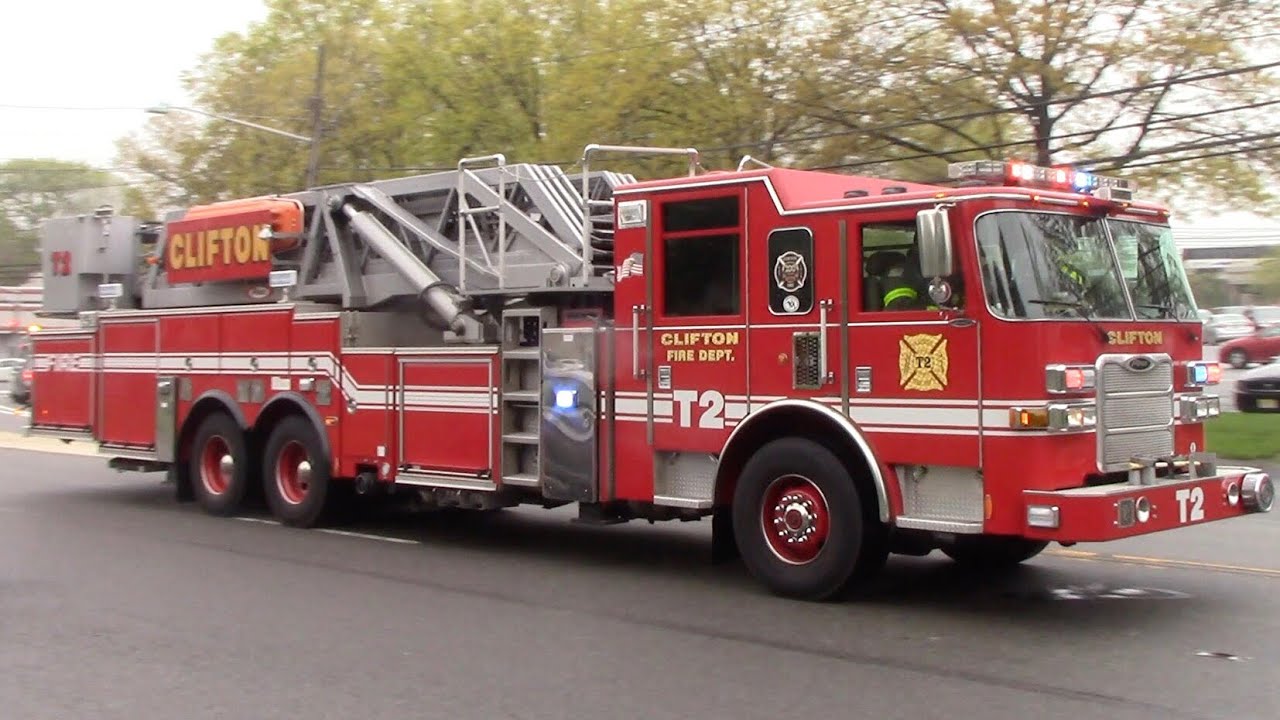 Clifton Fire Department Truck 2 And Engine 4 Responding 4-30-19 - YouTube