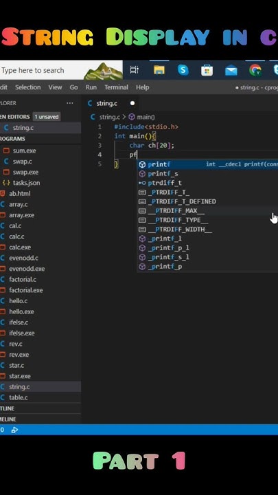 Print String In C Part 1 Development Trendingshorts Coding Code Shorts Ctutorials