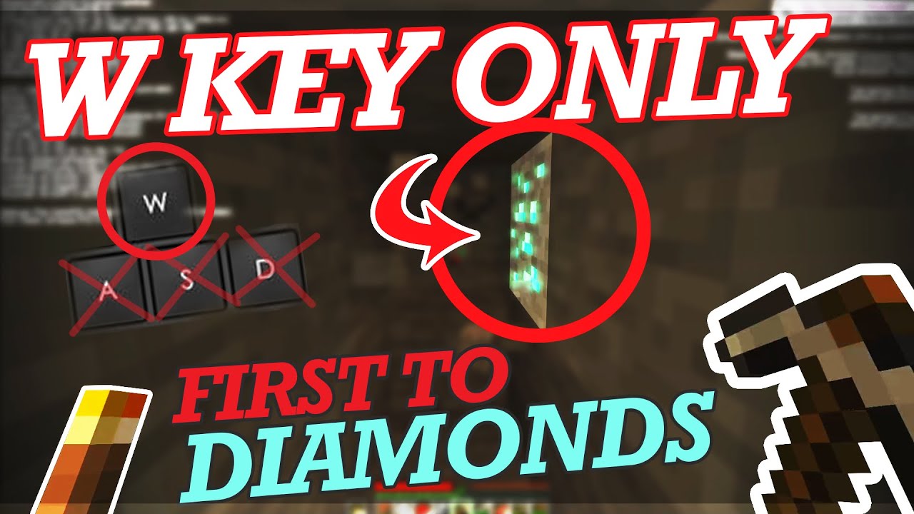 MINECRAFT BUT W KEY ONLY RACE TO DIAMONDS!! - YouTube