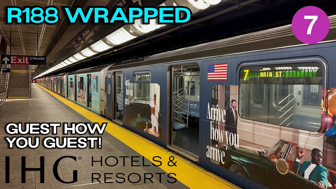NYC Subway: The R188 IHG wrap returns to the 7 line! - YouTube