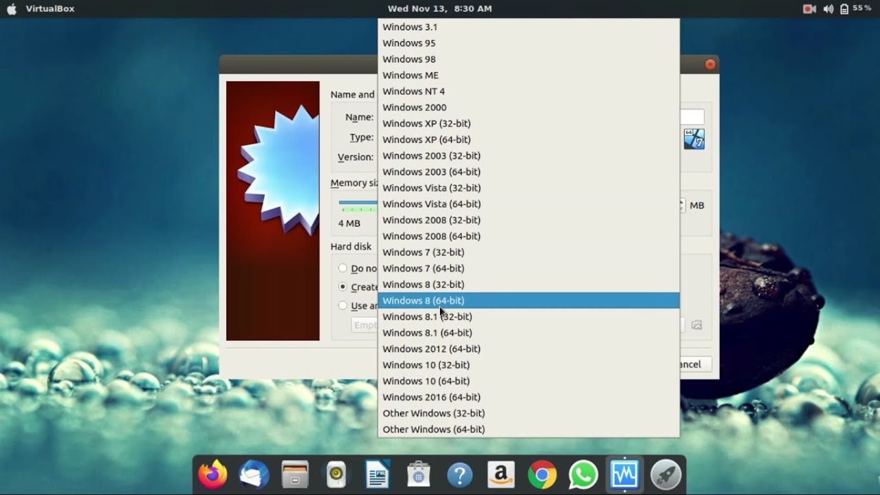 No 64 bit option virtualbox windows 7 - vintjl