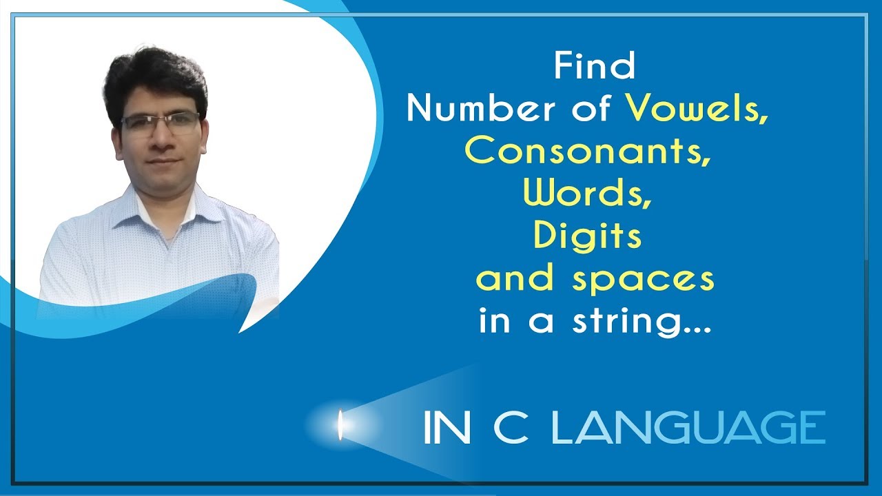 C Program To Count Vowels In A String Strings In C Youtube