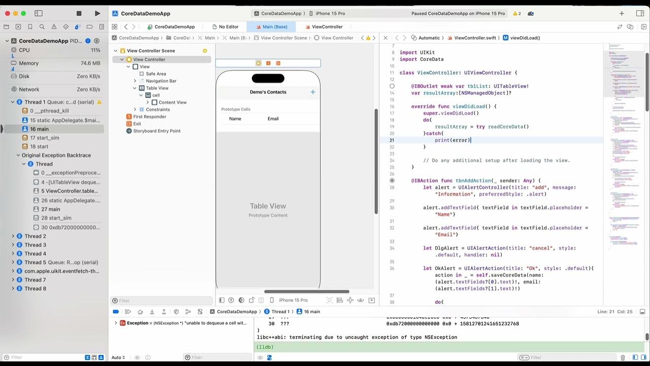 Building a Contact App using Core Data Part 3 - YouTube