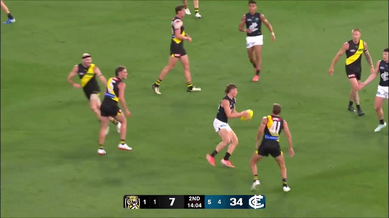 Jacob Weitering - AFL 2025 Round 1 Highlights - Carlton @ Richmond - YouTube