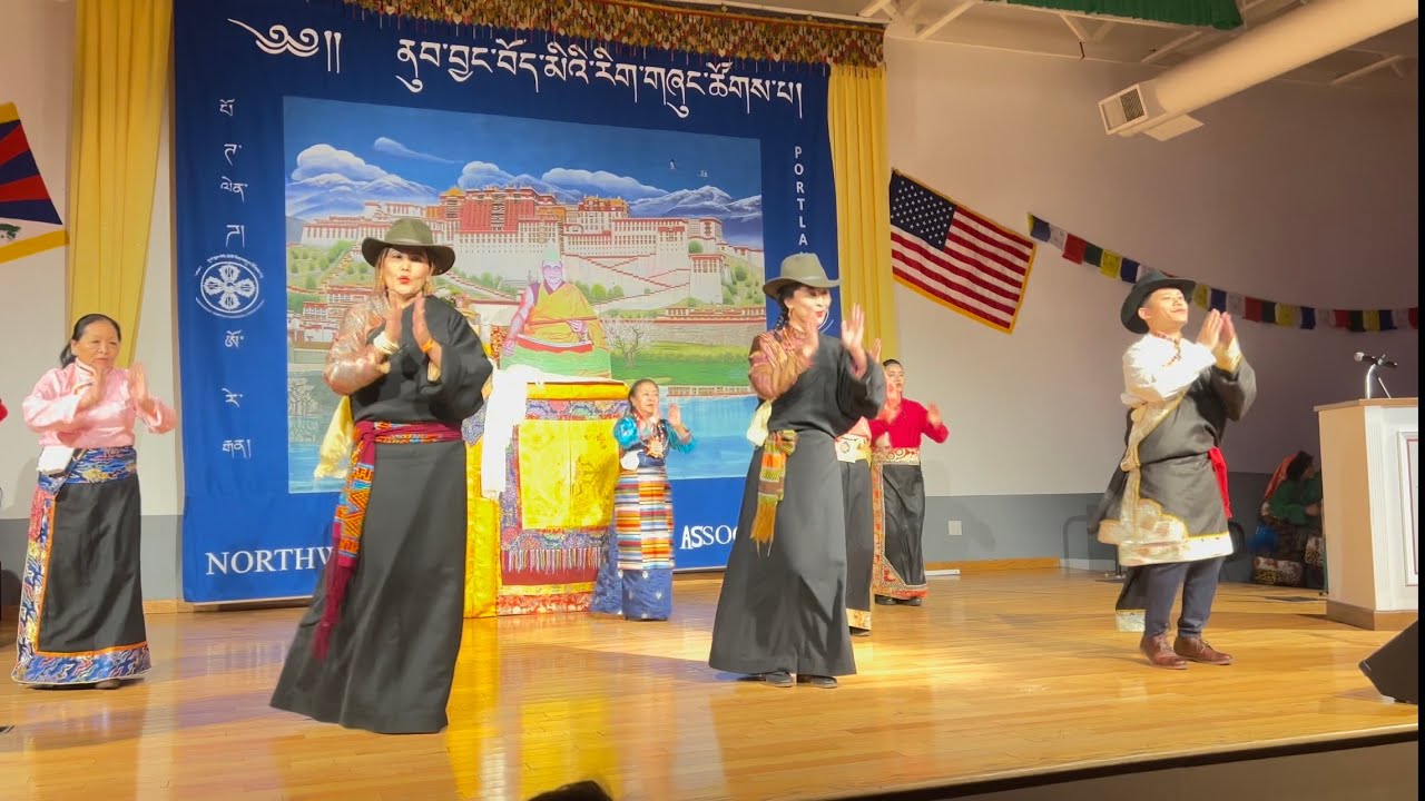 Portland Tibetan Lhakar on stage performance Losar party 2023 - YouTube