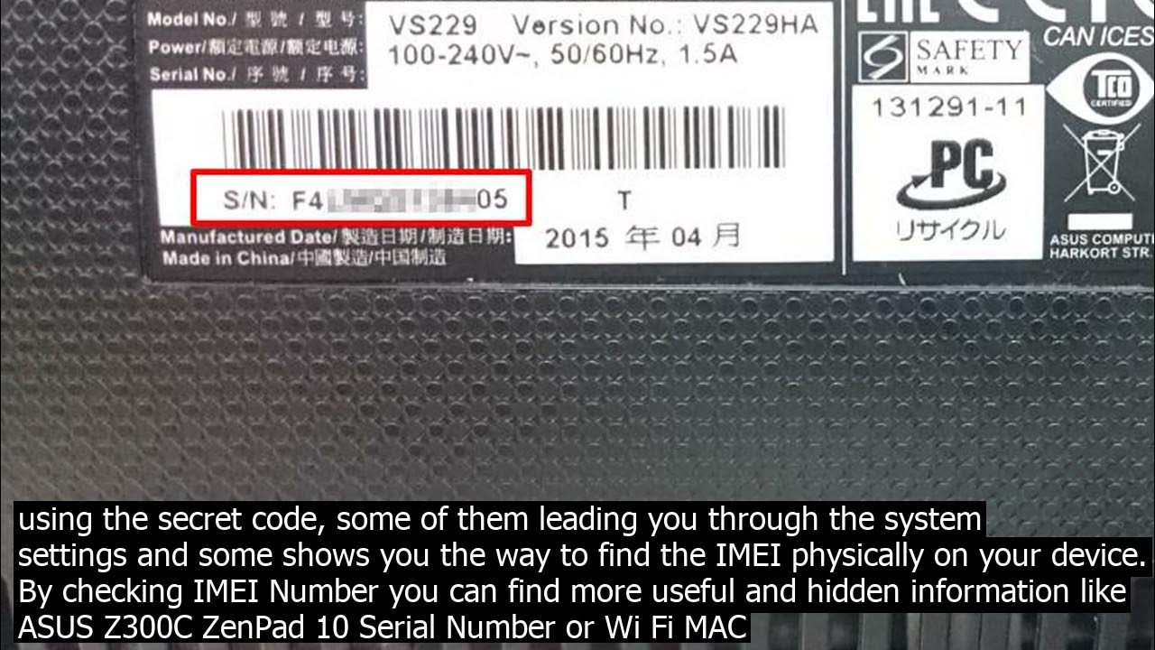 How to check asus serial number all in one model and white stic - YouTube