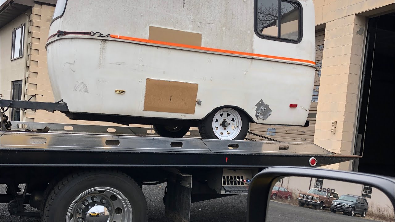 Gutted Scamp Travel Trailer to Backpacker Base Camp (1/2) - YouTube