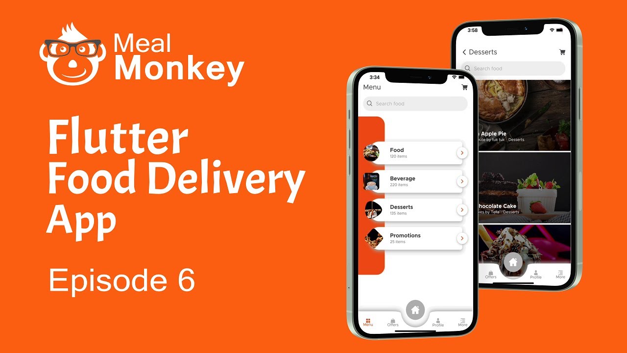 Flutter Food Delivery App Episode 6 - Home & Menu Screen - Flutter ...