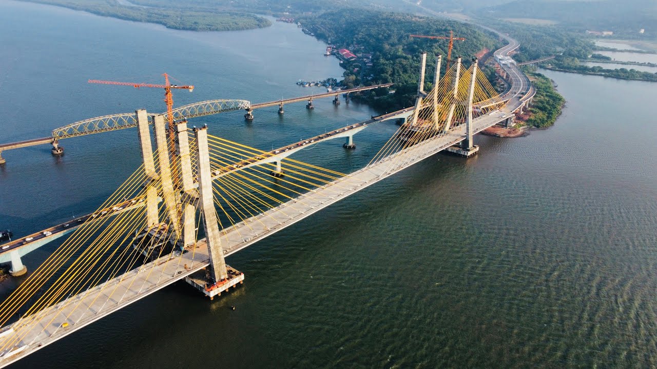 Zuari Bridge Drone shots 🔥 - YouTube