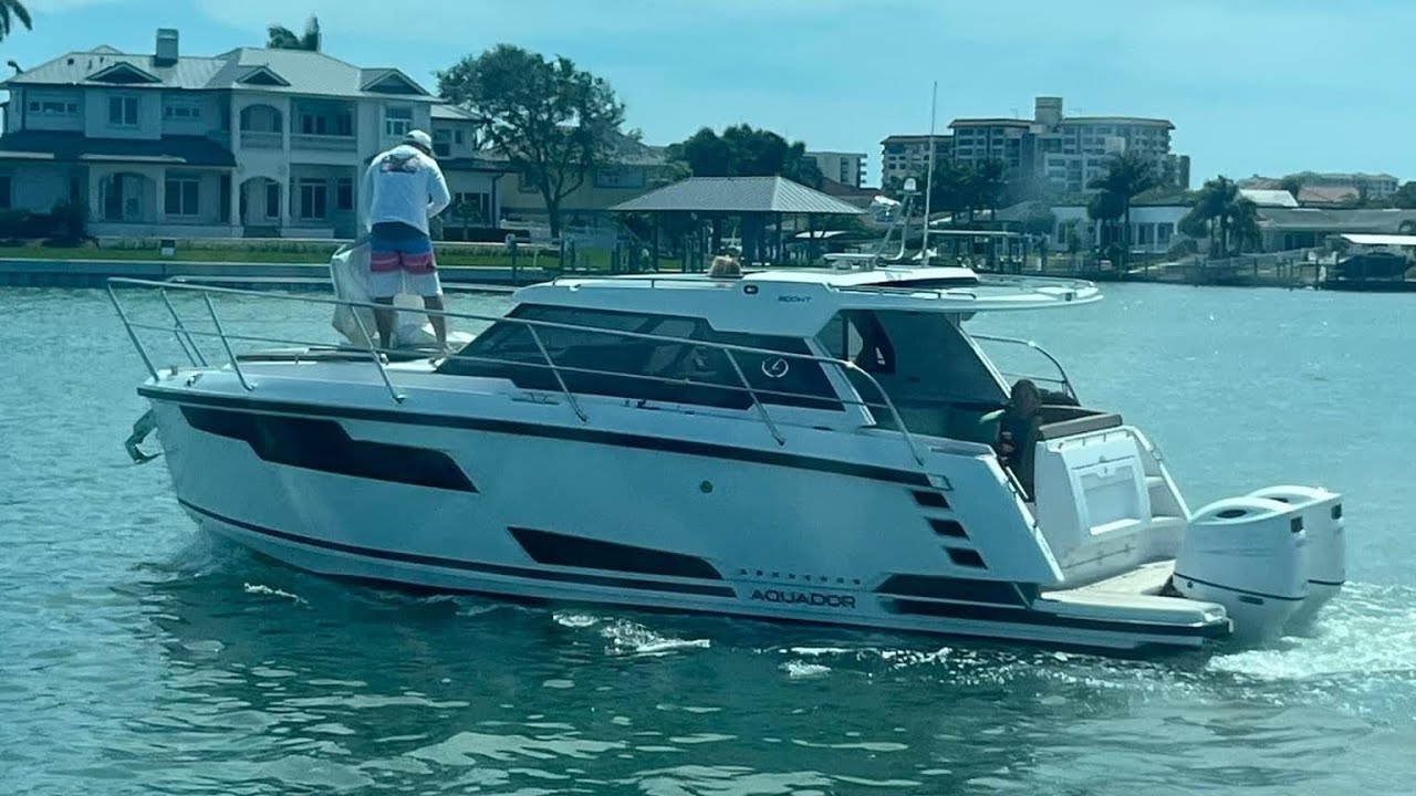 Tour My Brand New Aquador 300HT Boat with Outboards! - YouTube