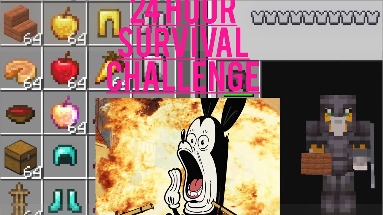 24 Hour Survival Challenge Minecraft Edition Youtube