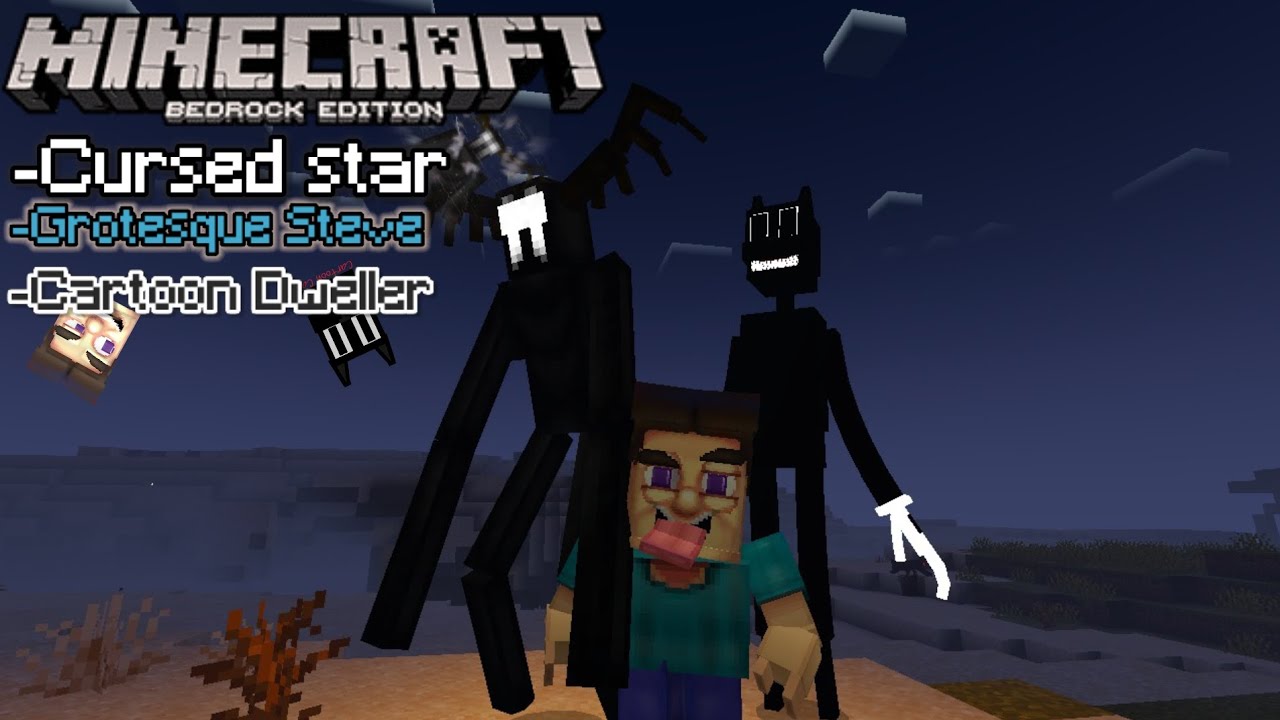 Minecraft PE/BE 1.21.81 (Cursed stare & Grotesque Steve & Cartoon ...