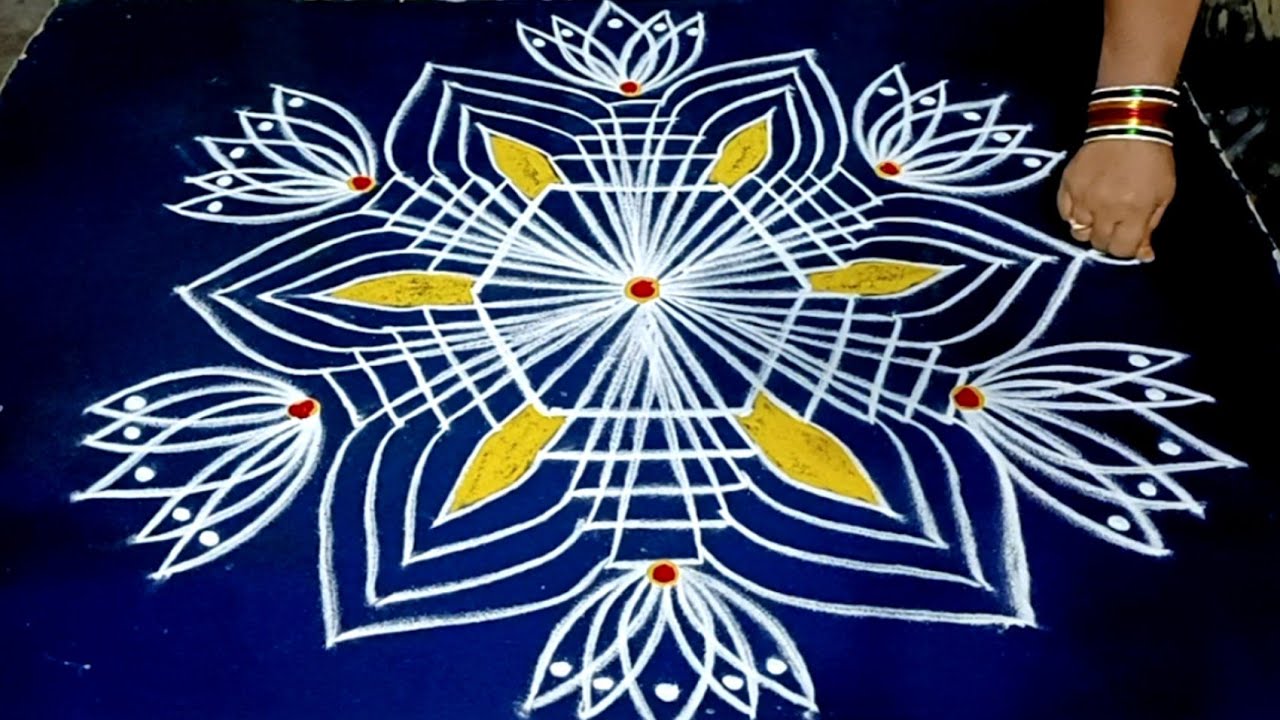 Traditional Friday Rangoli design 🌺 Beautiful padi kolam - YouTube