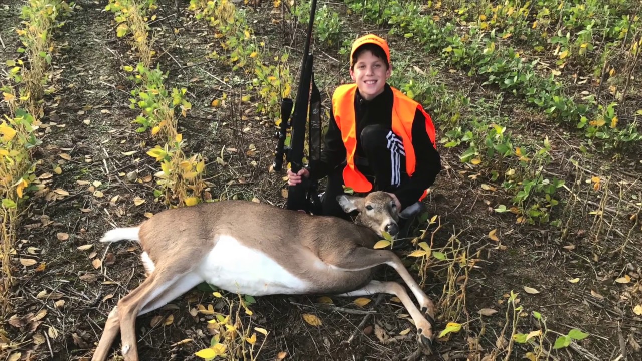 11 Year Old Shoots First Deer! - YouTube
