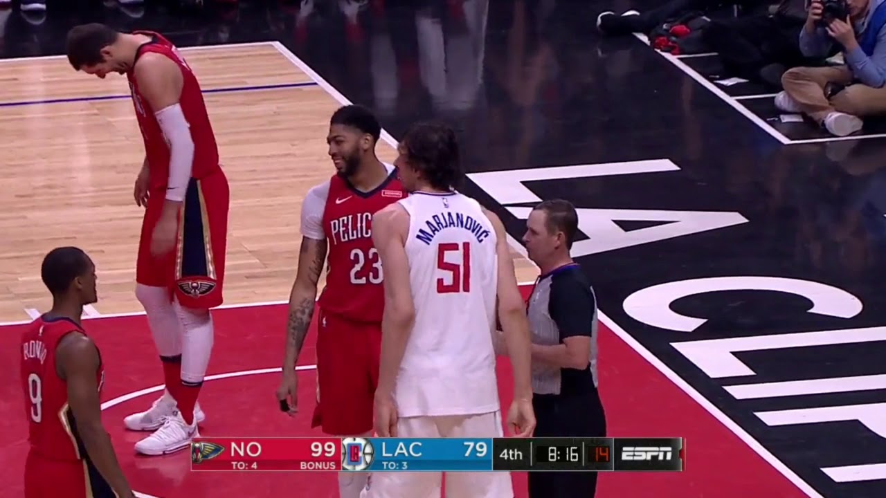 Boban plays around with Anthony Davis - YouTube