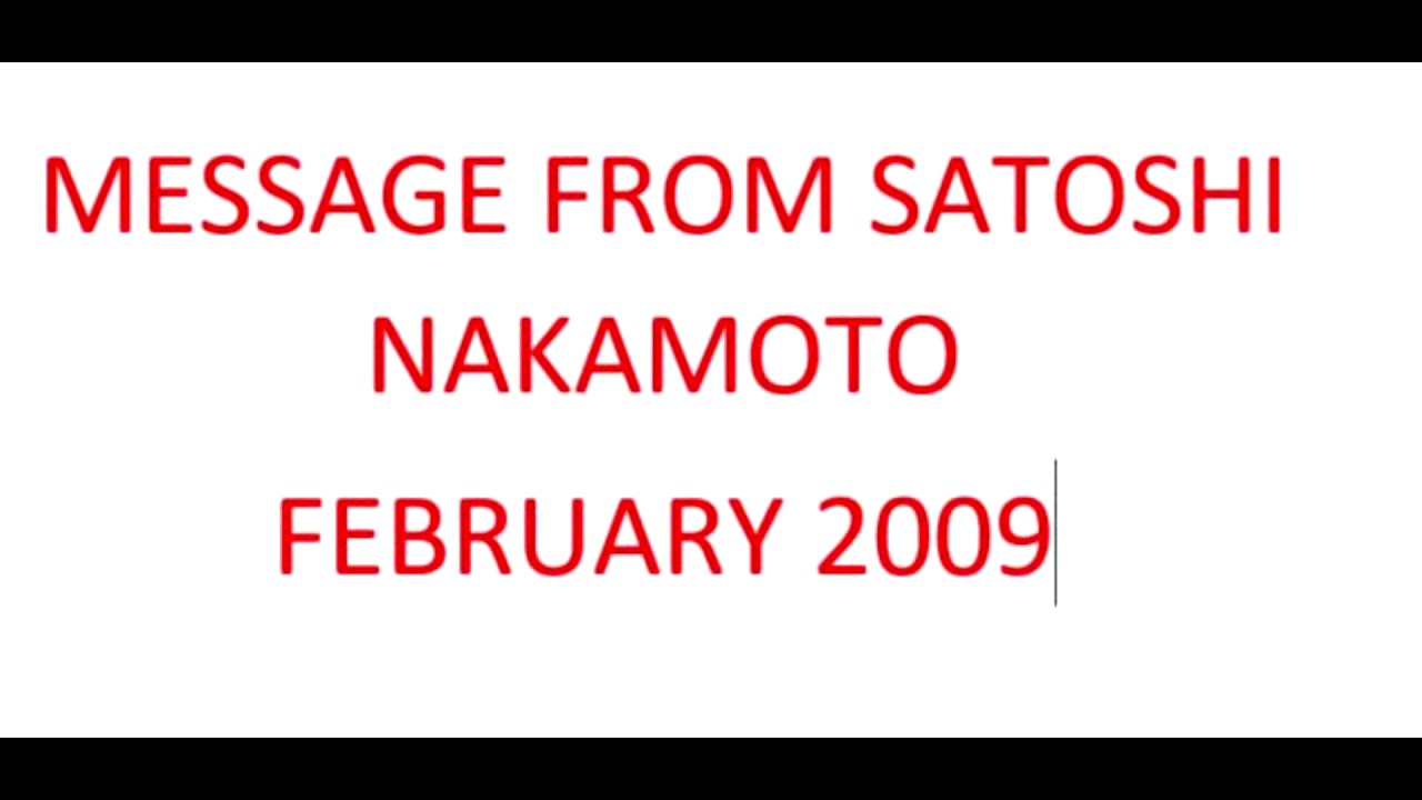 Satoshi emails FEBRUARY 11 2009 - YouTube