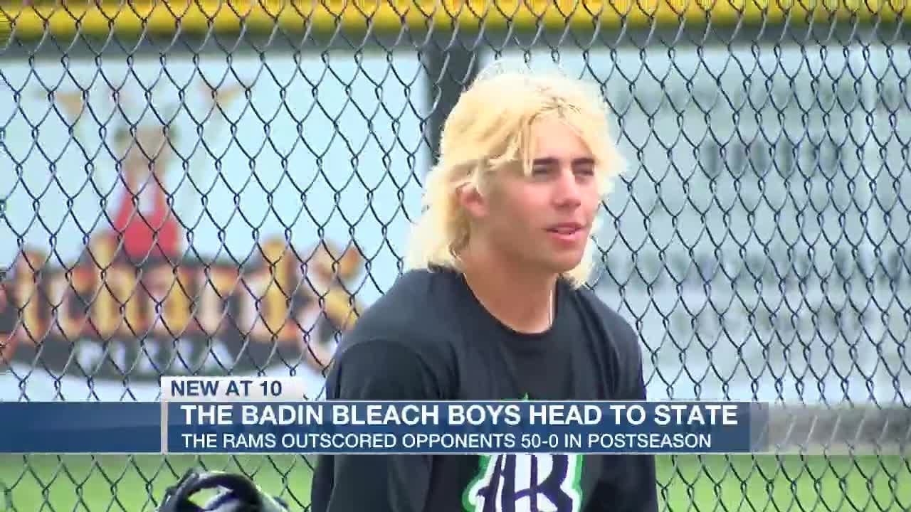 Badin baseball bleached hair for state title run - YouTube