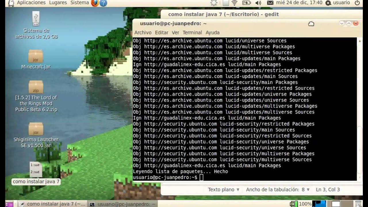 Como instalar java 7 en Guadalinex edu (MUY SENCILLO) - YouTube