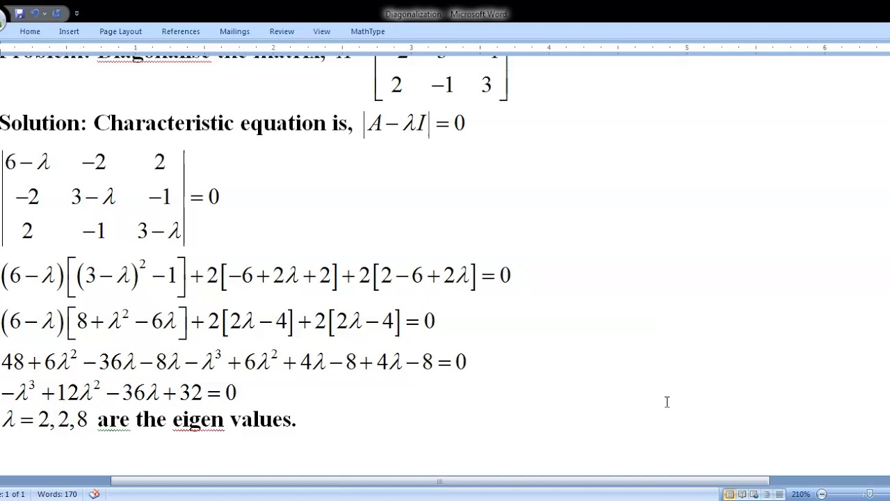 Diagonalisation of a Matrix - LINEAR ALGEBRA AND CALCULUS - LECTURE ...