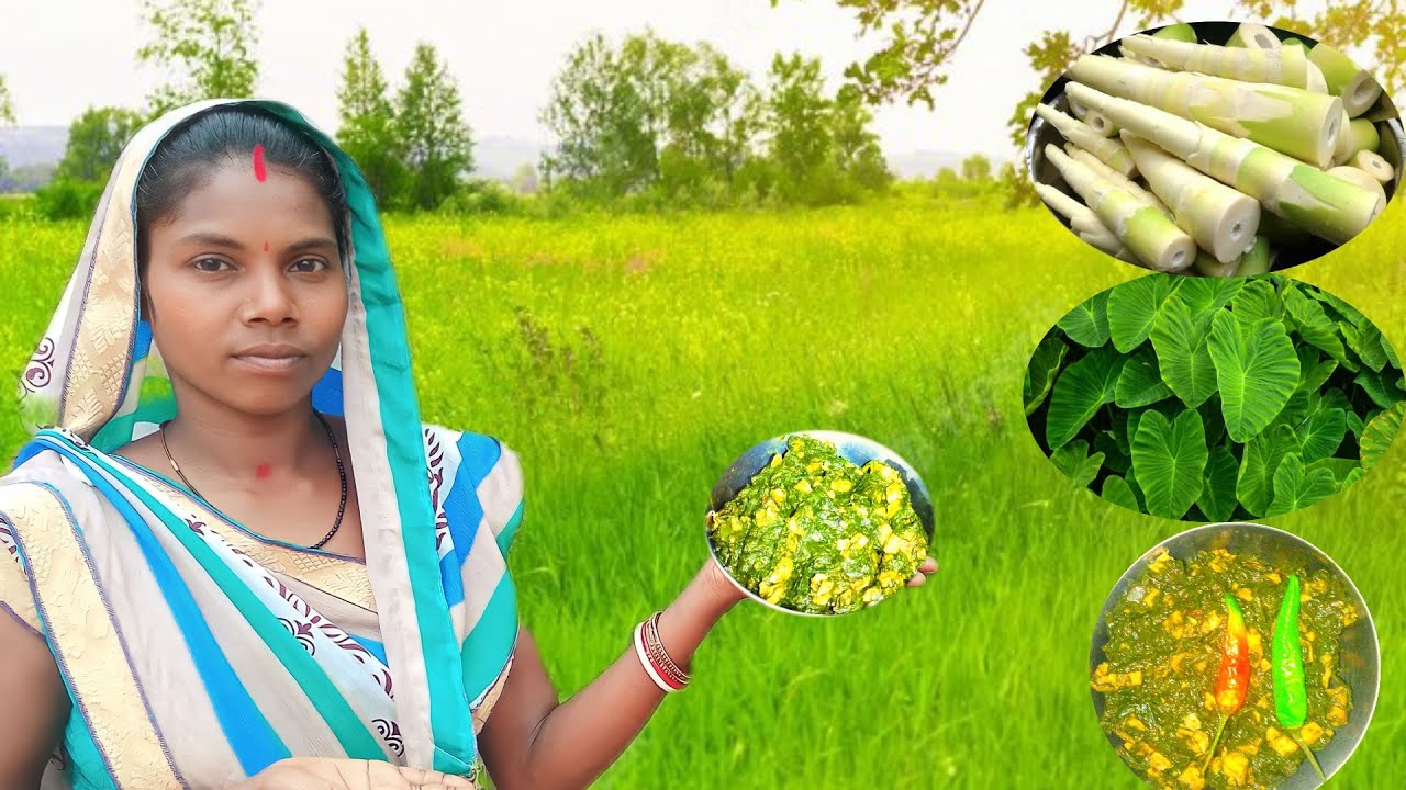 जंगल का pechki saag and karil || गाॅंव का स्पेशल रेसिपी || traditional ...