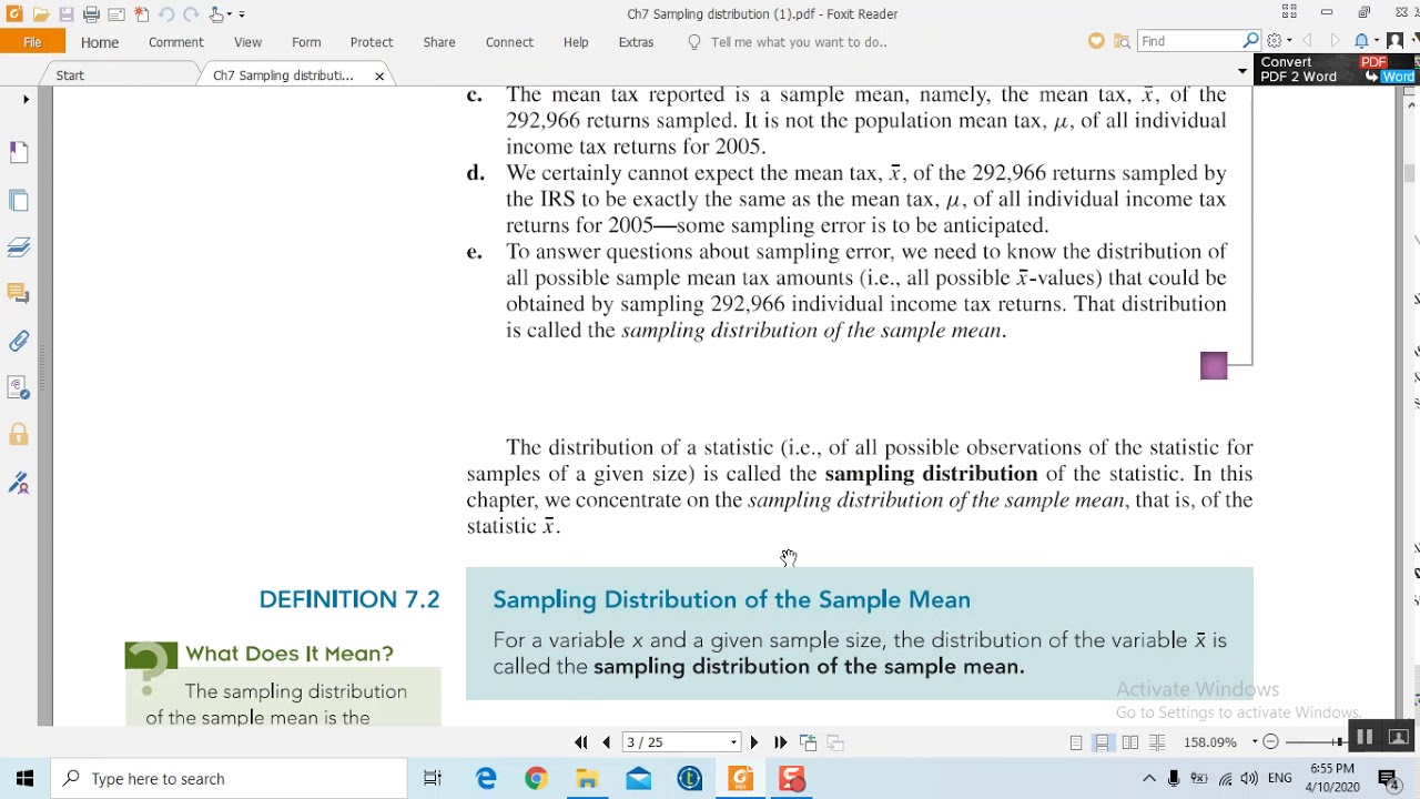 00 Chapter 7 Sample Distribution for Sample Mean - YouTube