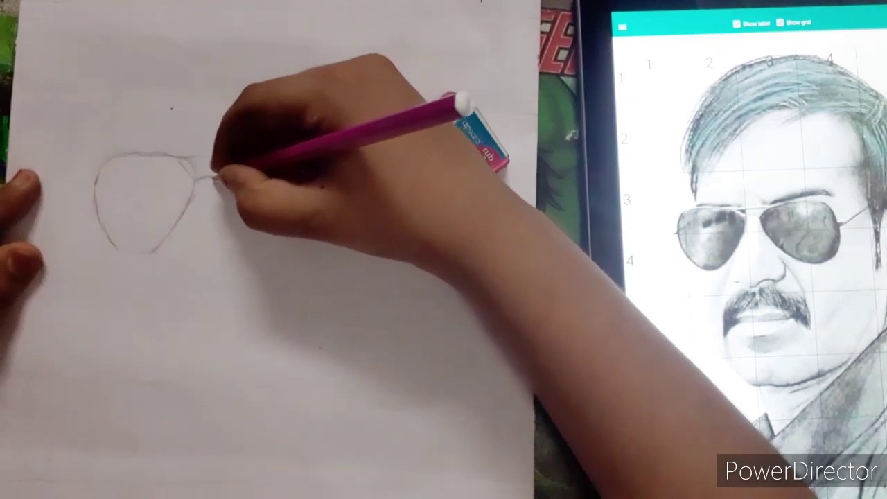 How to draw sketch of bollywood superstar Ajay devgan. - YouTube