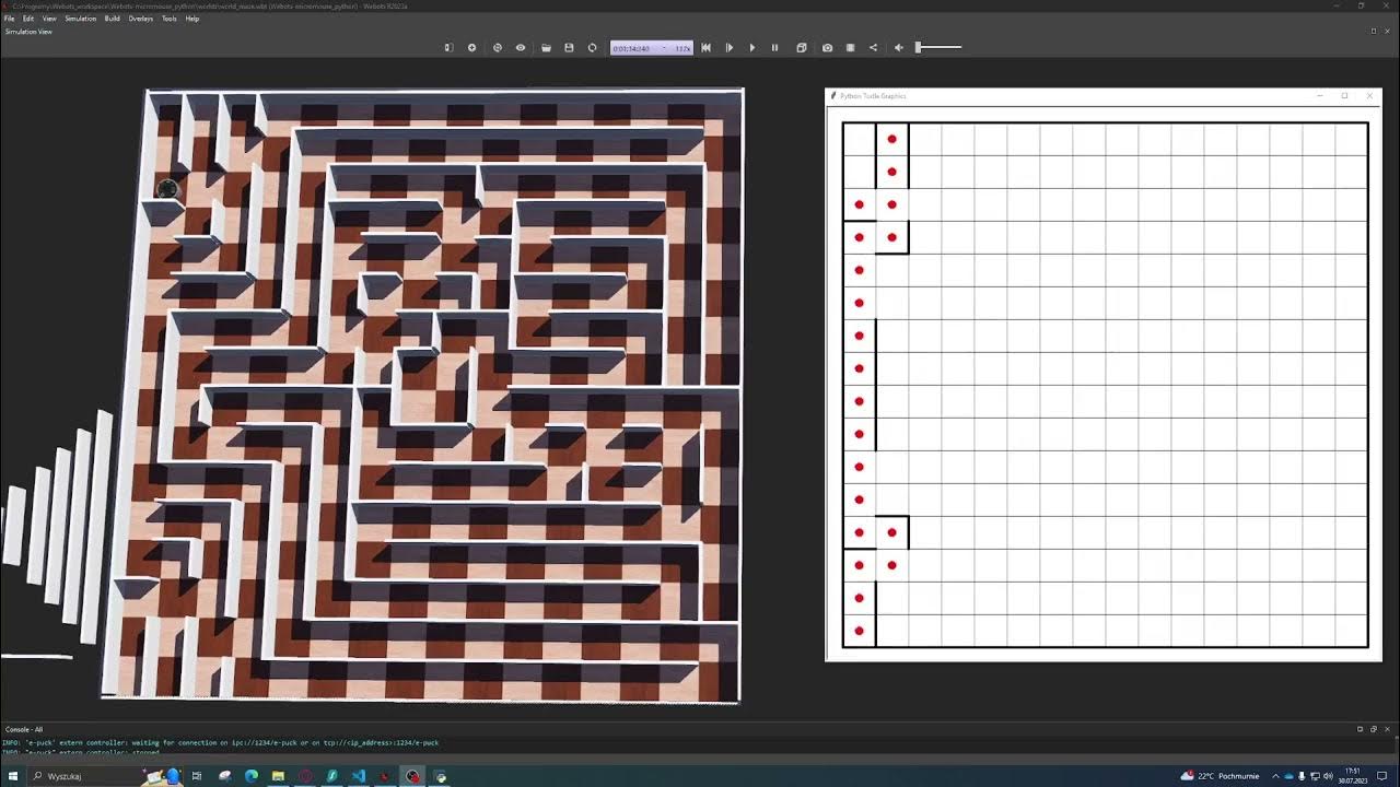 Webots Maze solver - DFS search run - YouTube