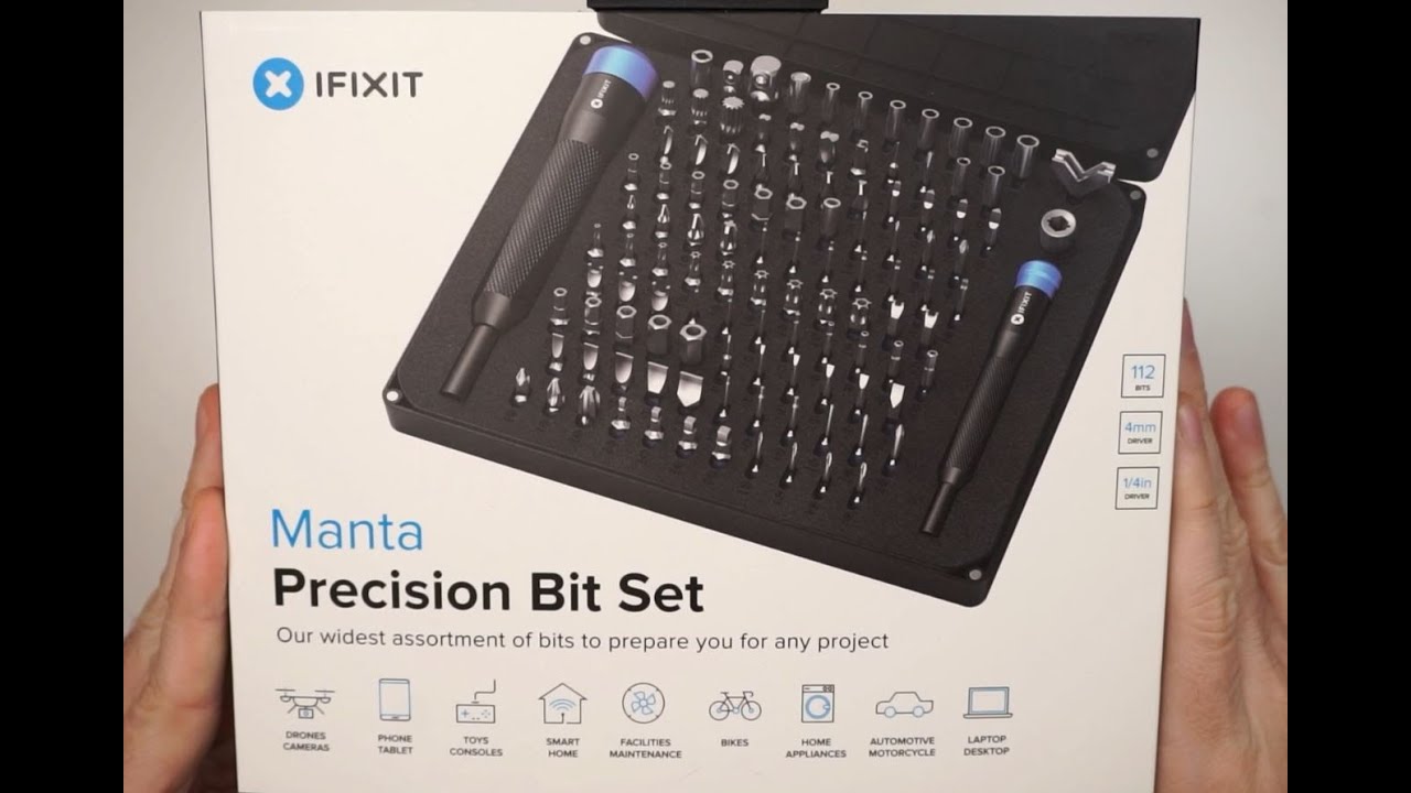 Unboxing of IFIXIT Manta Precision Bit Set - 112 bits - YouTube