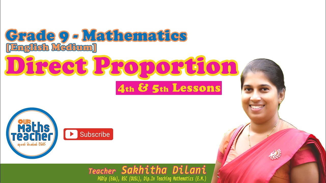 Direct Proportion [4th & 5th Lessons] - Grade 9 - Mathematics (English ...