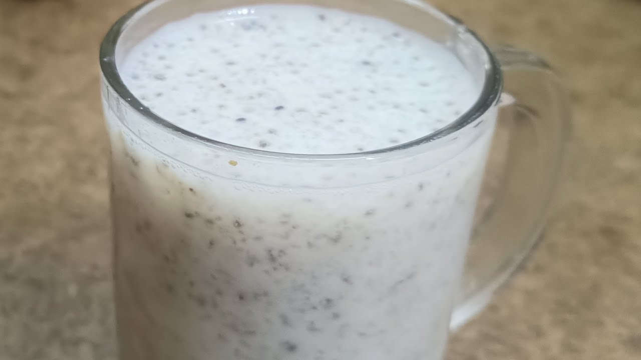 Badam Pisin Milkshake/ Almond gum Recipe/ Natural Coolant Milkshake ...