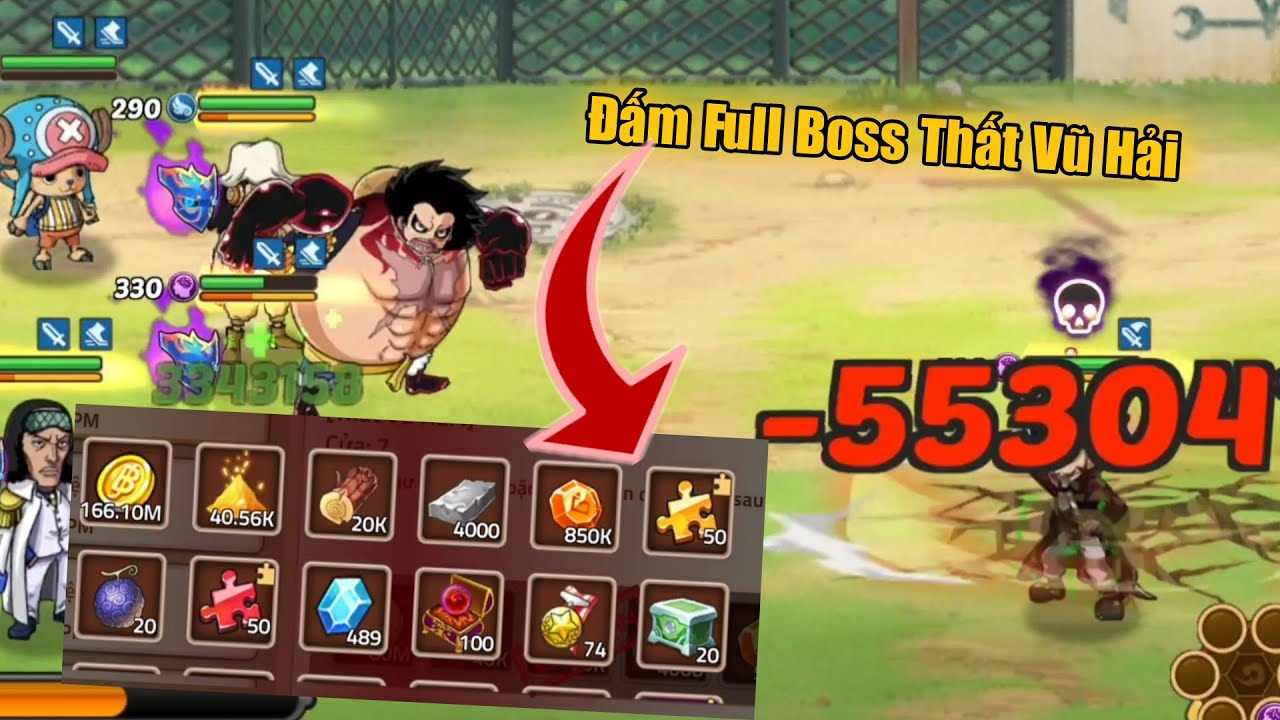 [Hải Tặc Đại Chiến] Test Luffy E5 Càn Quét Full Boss Thất Vũ Hải , Quá ...