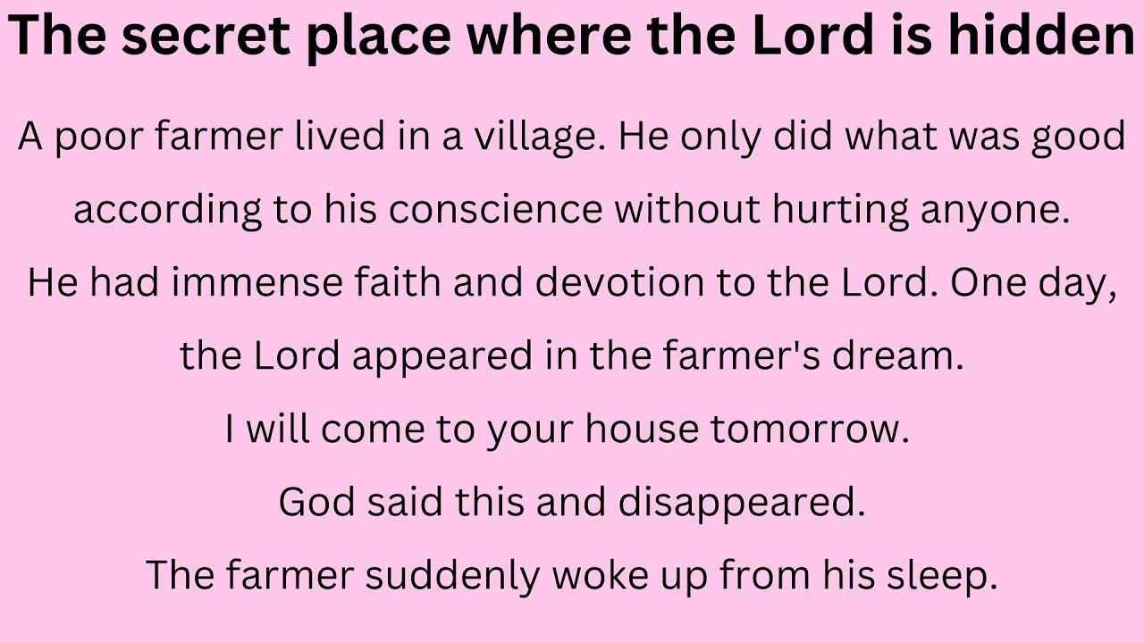 The secret place where the Lord is hidden - Story - YouTube