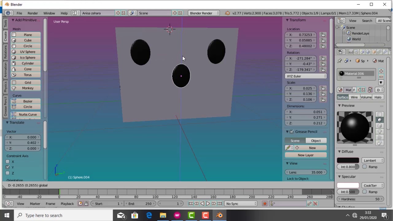 Tutorial membuat dadu menggunakan blender - YouTube