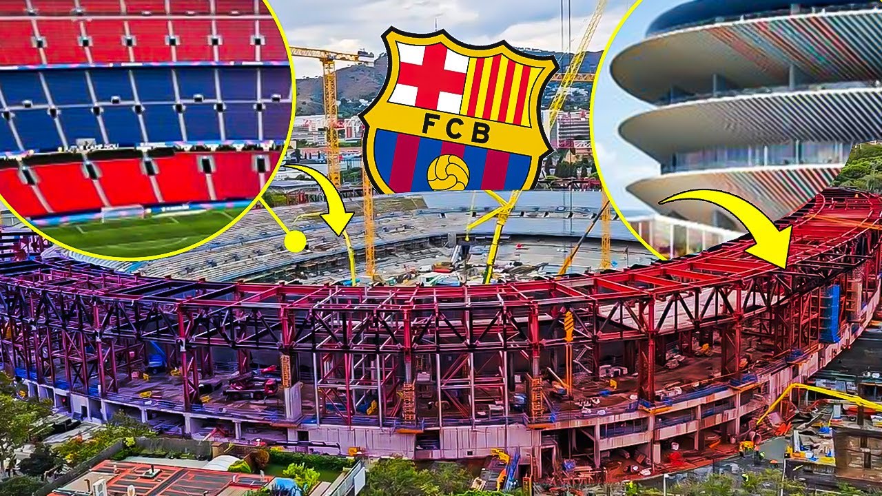 NEW Camp Nou Construction Update (substantial progress) - YouTube