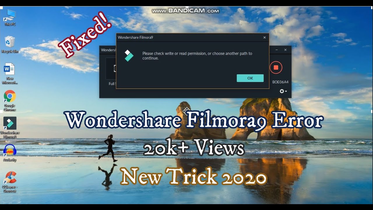 Error Fixed! Wondershare Filmora9 | Screen Recorder | New Trick 2020 ...