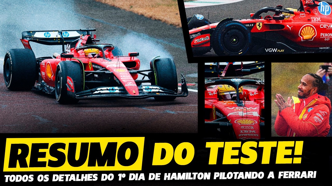 TODOS OS DETALHES DO 1º TESTE DE LEWIS HAMILTON EM UM CARRO DA FERRARI ...