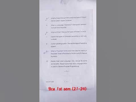 bca 1st sem computer fundamentals question paper - YouTube