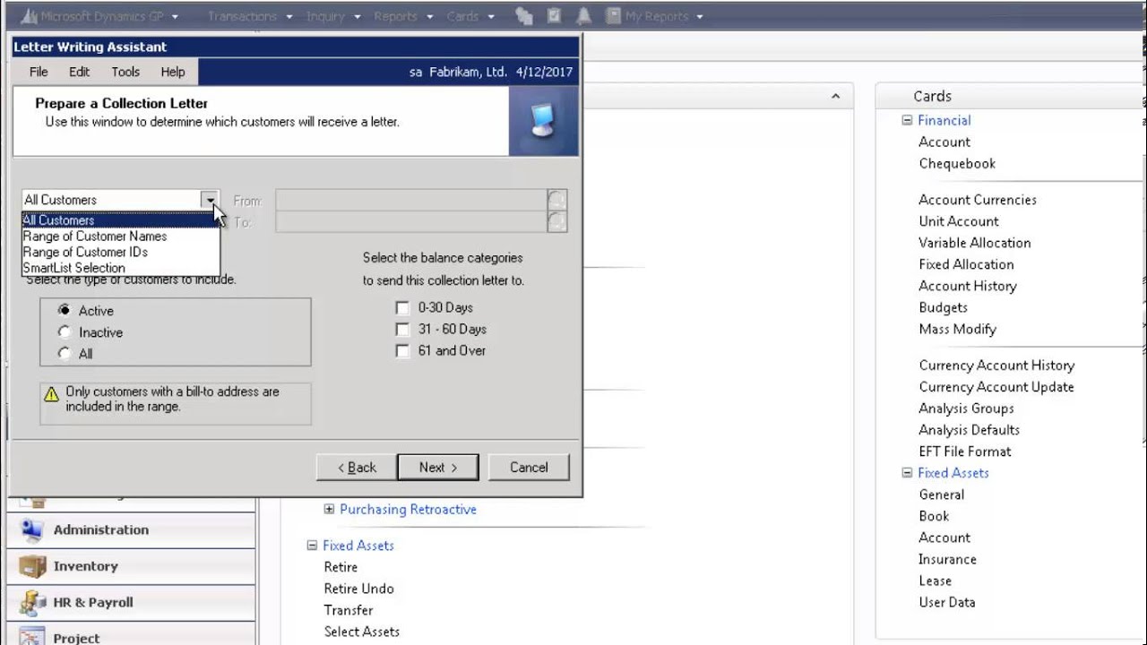 Microsoft Dynamics GP - Letter Writing Assistant - YouTube