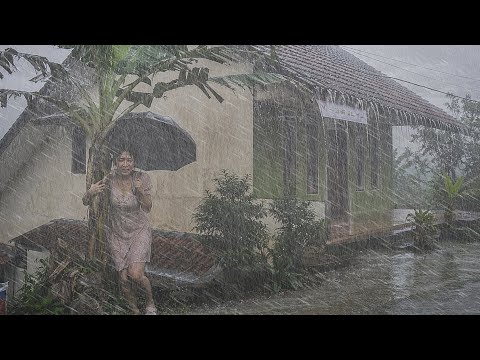 SUPER CRAZY RAIN! A VILLAGE PARADISE DESTROYED BY ASIA'S BIGGEST RAIN STORM AND WIND STORM!⛈️