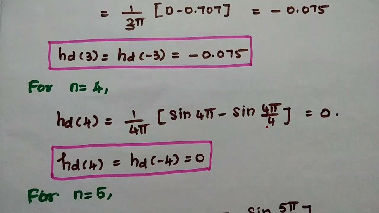 Hanning Window - Design of FIR FIlter - Problem Solved - DTSP - DSP - YouTube
