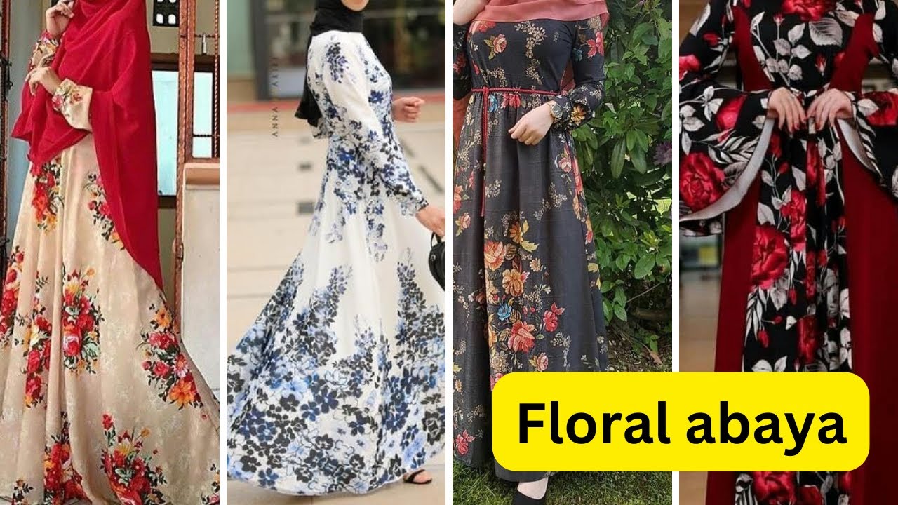 Floral abaya desing for women||printed abaya collection||floral abaya ...