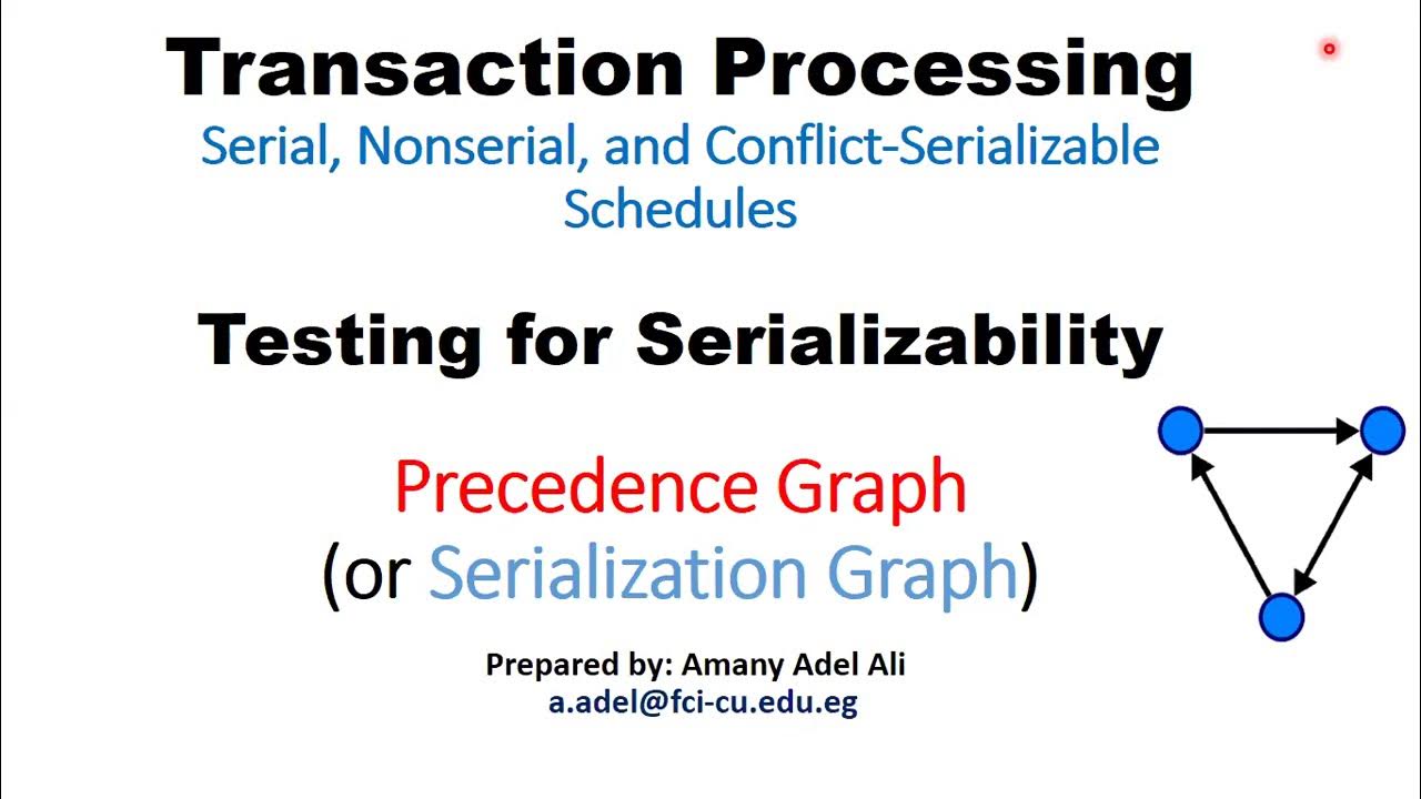 Testing Conflict Serializability of a Schedule | Precedence or ...