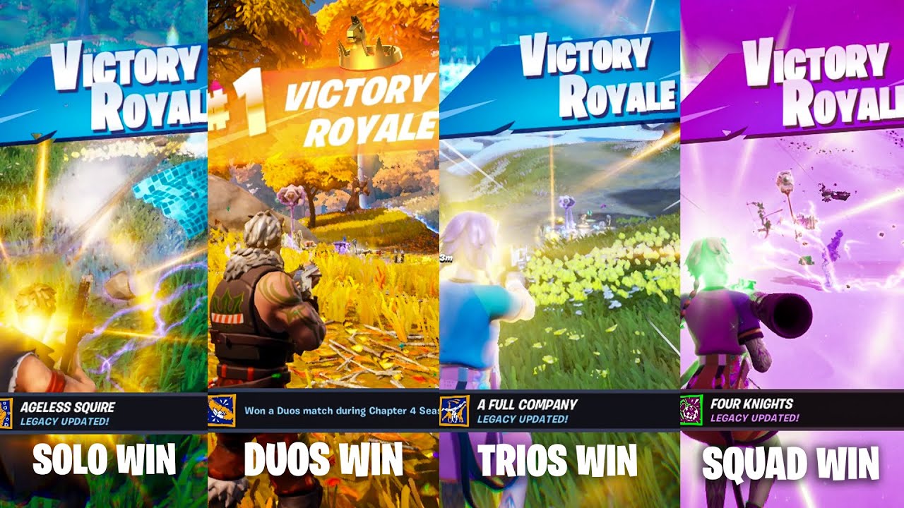 SOLO, DUOS, TRIOS & SQUAD VICTORYS in NEW CHAPTER 4 .. #fortnite # ...