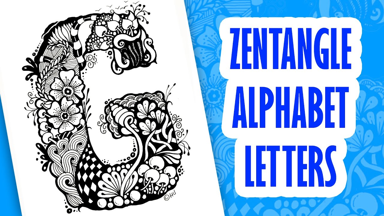 Zentangle art alphabet g || alphabet zentangle letters g || alphabet ...